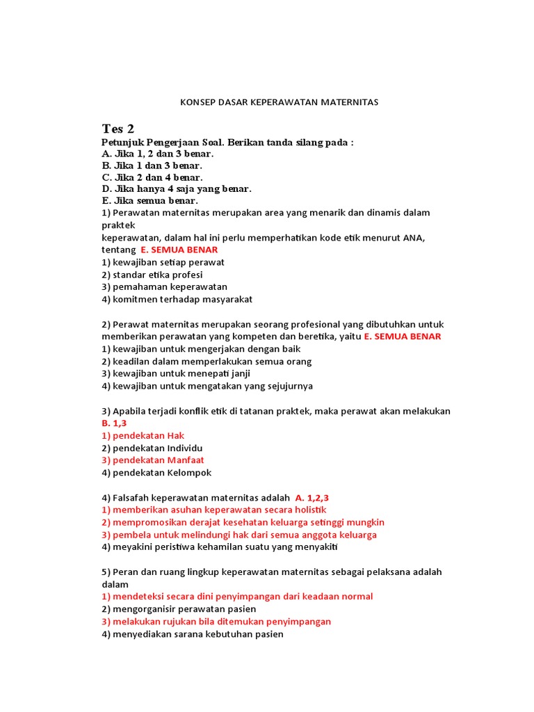 Maternitas Soal Uts | PDF | Kesehatan Holistik | Sains & Matematika