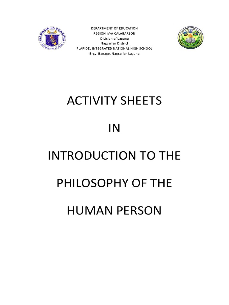 ACTIVITY SHEETS (FINAL 2) in INTRODUCTION TO THE PHILOSOPHY Q1 WEEK 1-4 ...