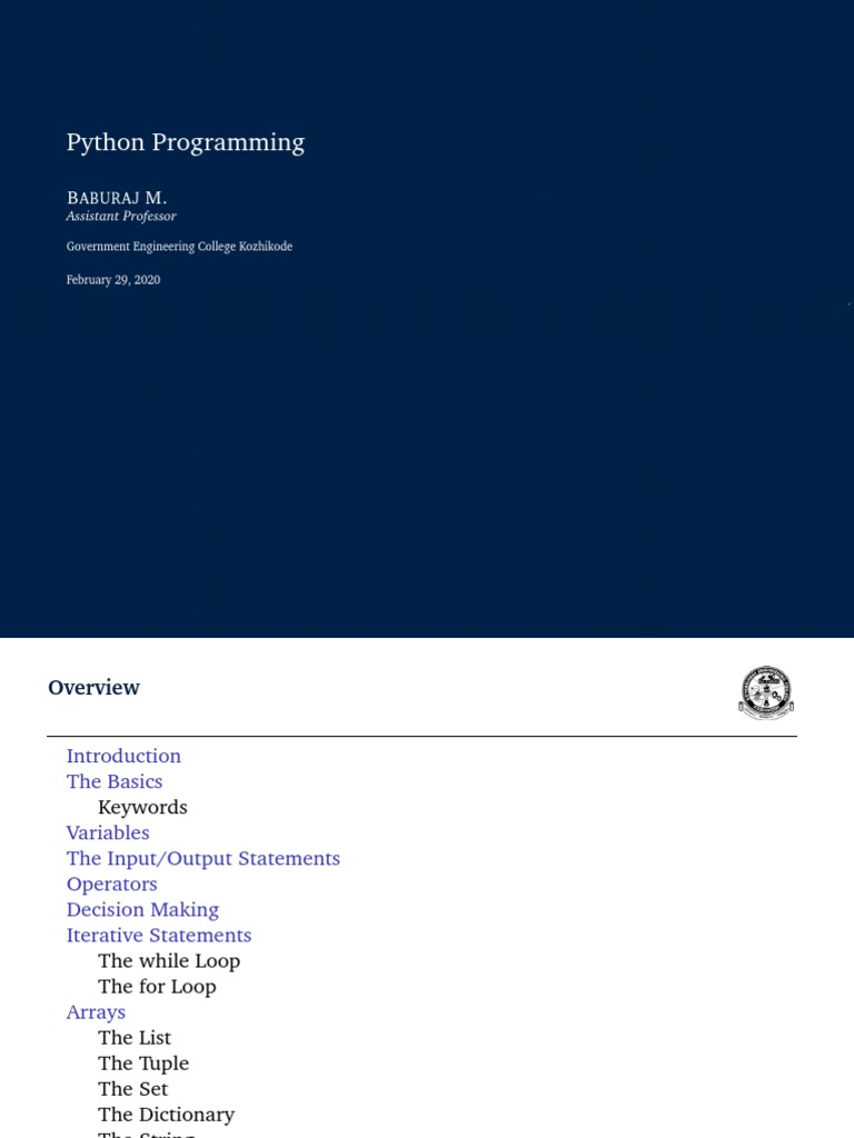 Python Programming: Aburaj | PDF | Control Flow | Boolean Data Type