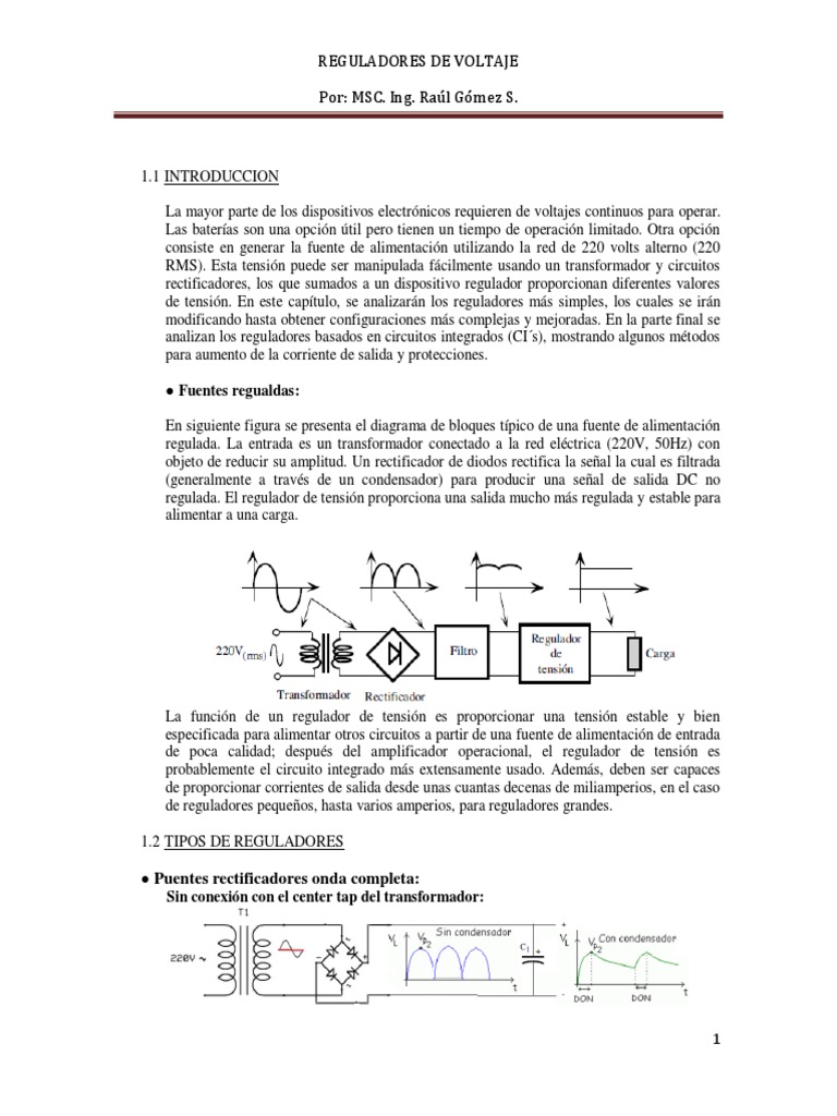 Tutorial - CI-reguladores de Tension | PDF | Fuente de alimentación | Rectificador
