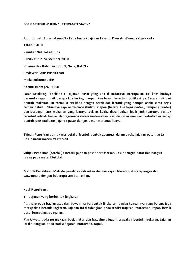 Review Jurnal Makanan | PDF