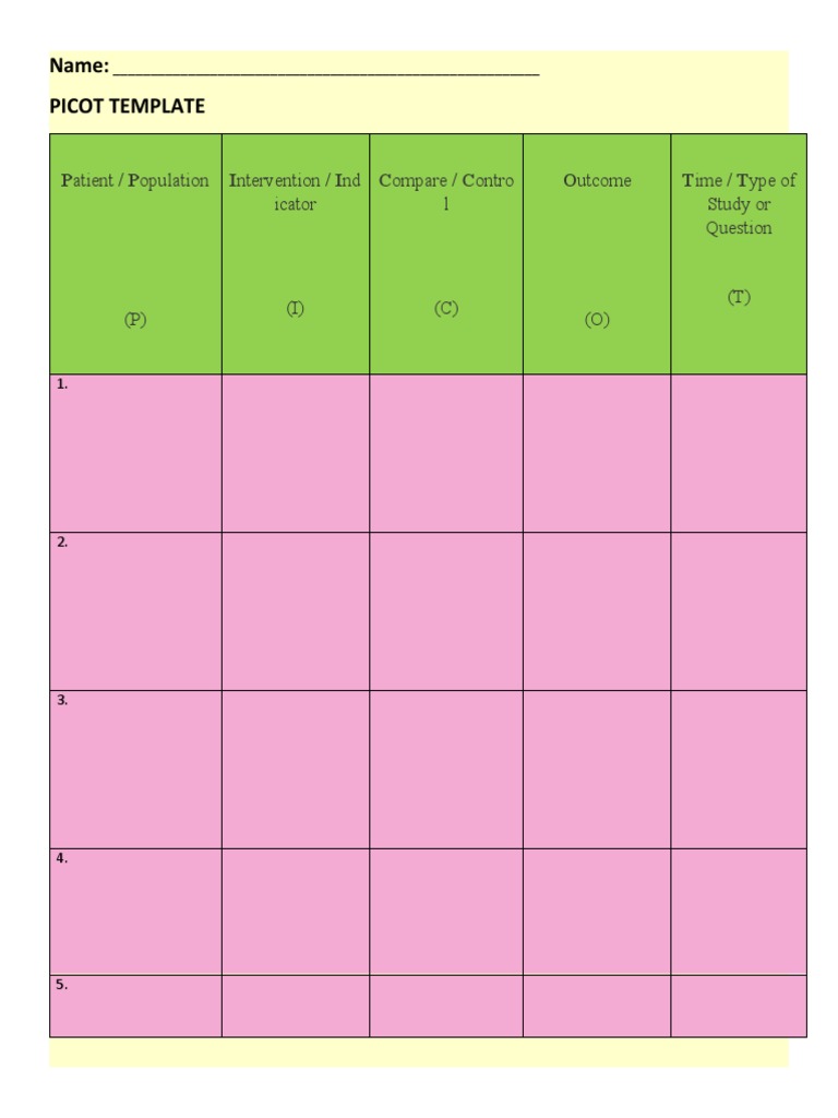 Name: Picot Template: Icator L Study or | PDF