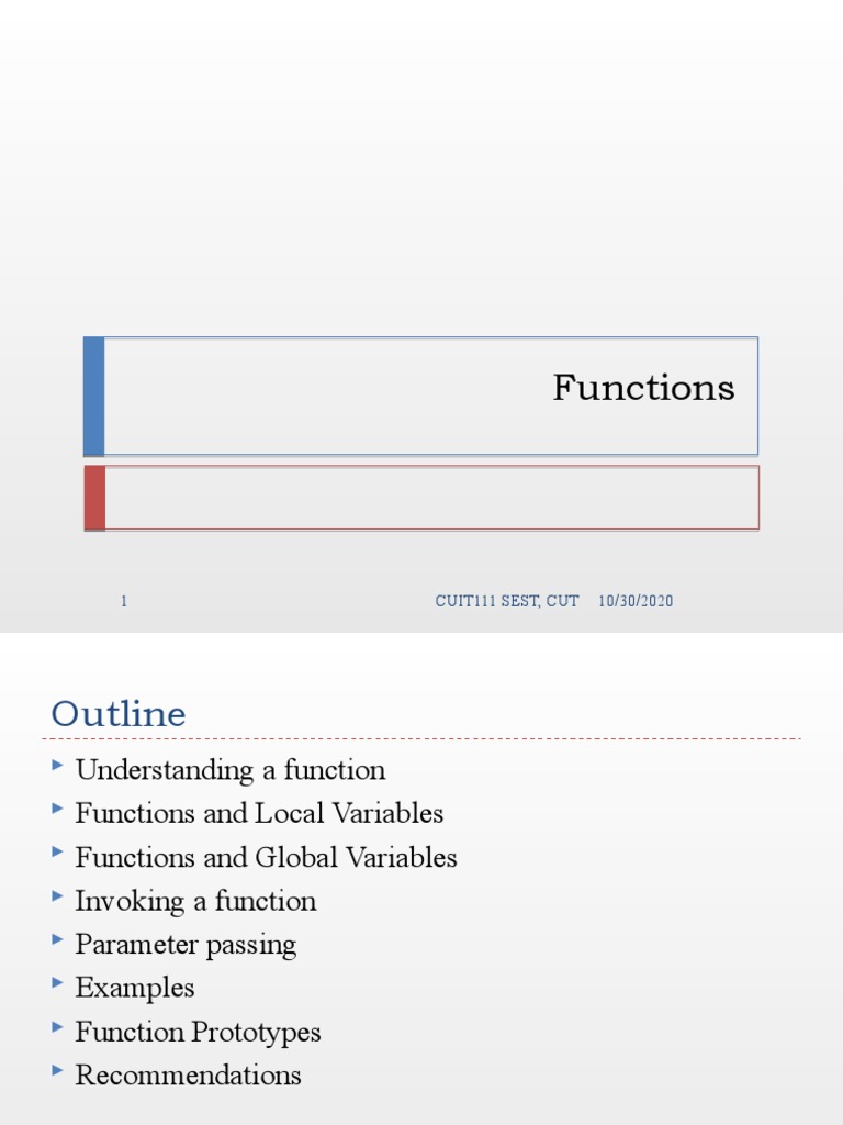 7 Functions Pdf Parameter Computer Programming Subroutine 7158