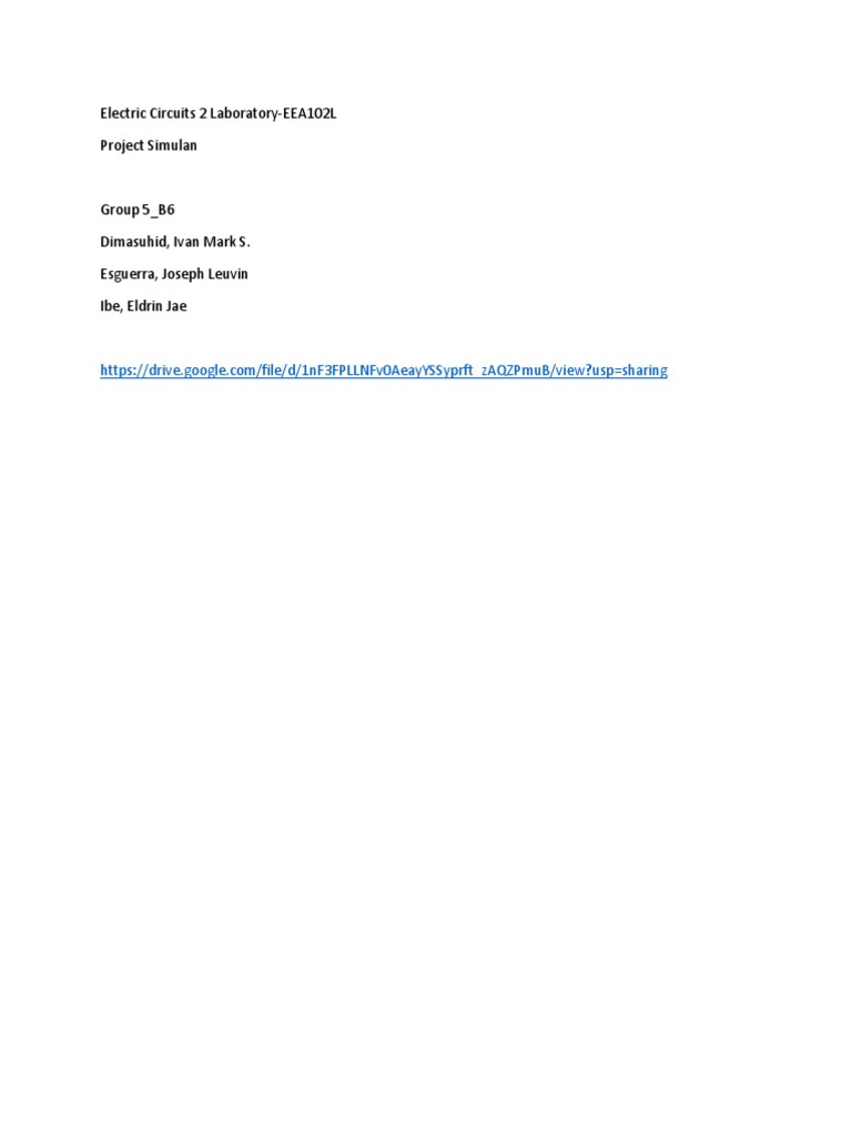 Electric Circuits Lab Project Report | PDF