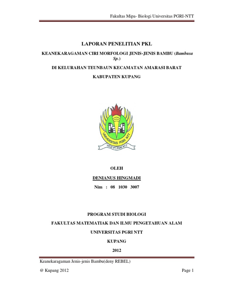 Keanekaragaman Morfologi Bambu di NTT | PDF | Seni & Disiplin Bahasa ...