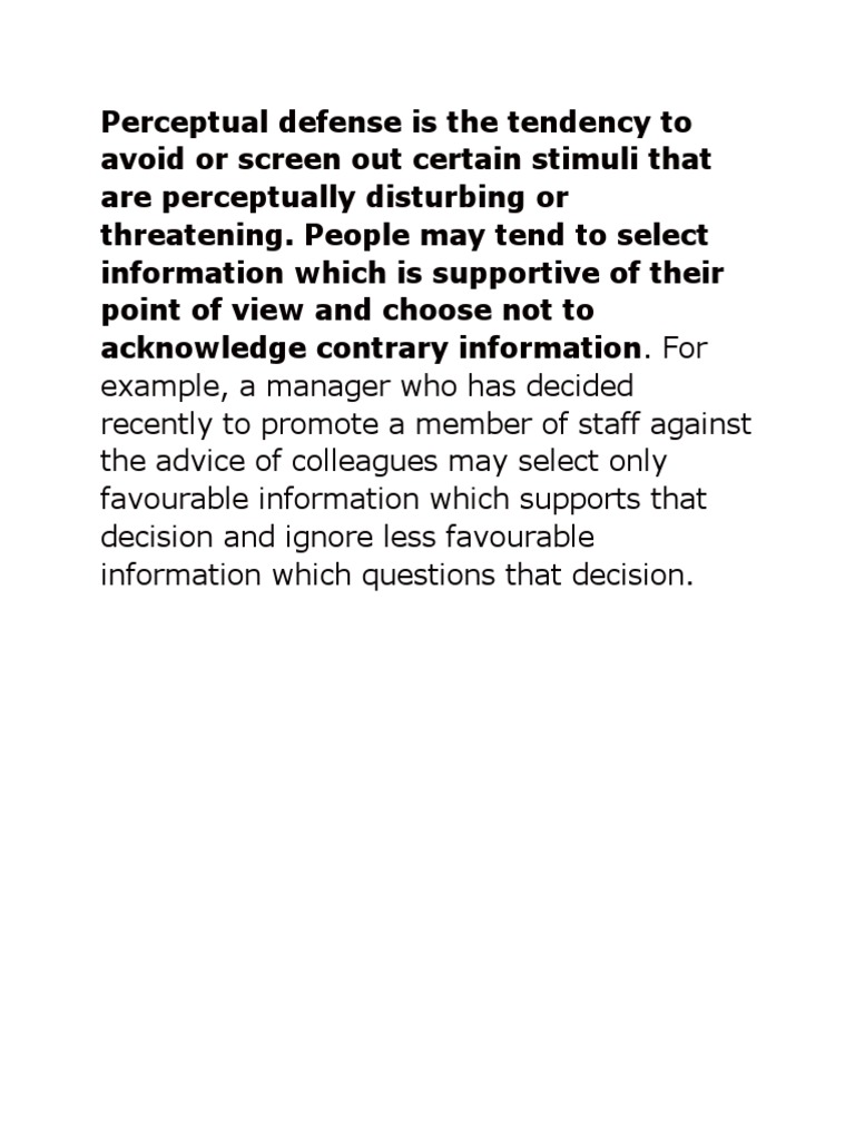 Perceptual Defence | PDF