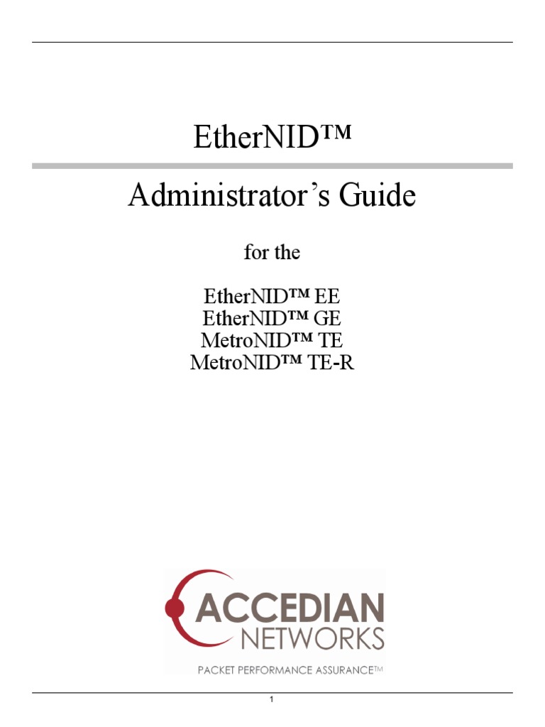 Accedian NID Configuration Guide PDF | PDF | Computer Network | World ...