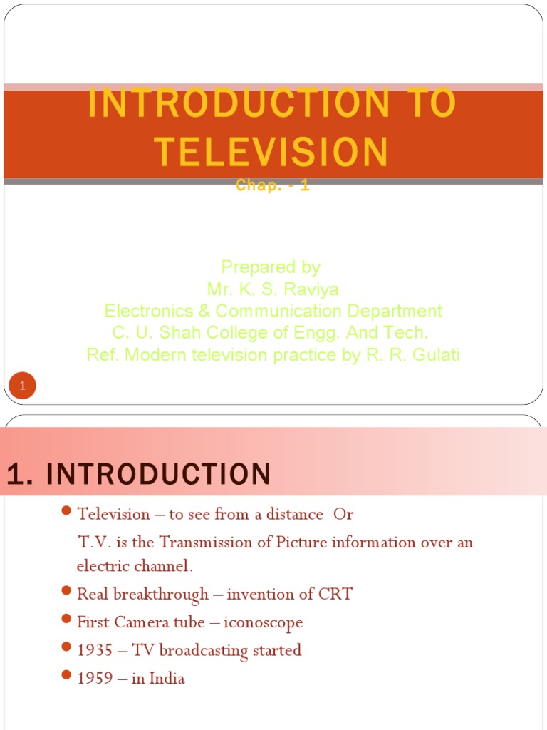 Introduction To Television | PDF | Vacuum Tube | Amplifier