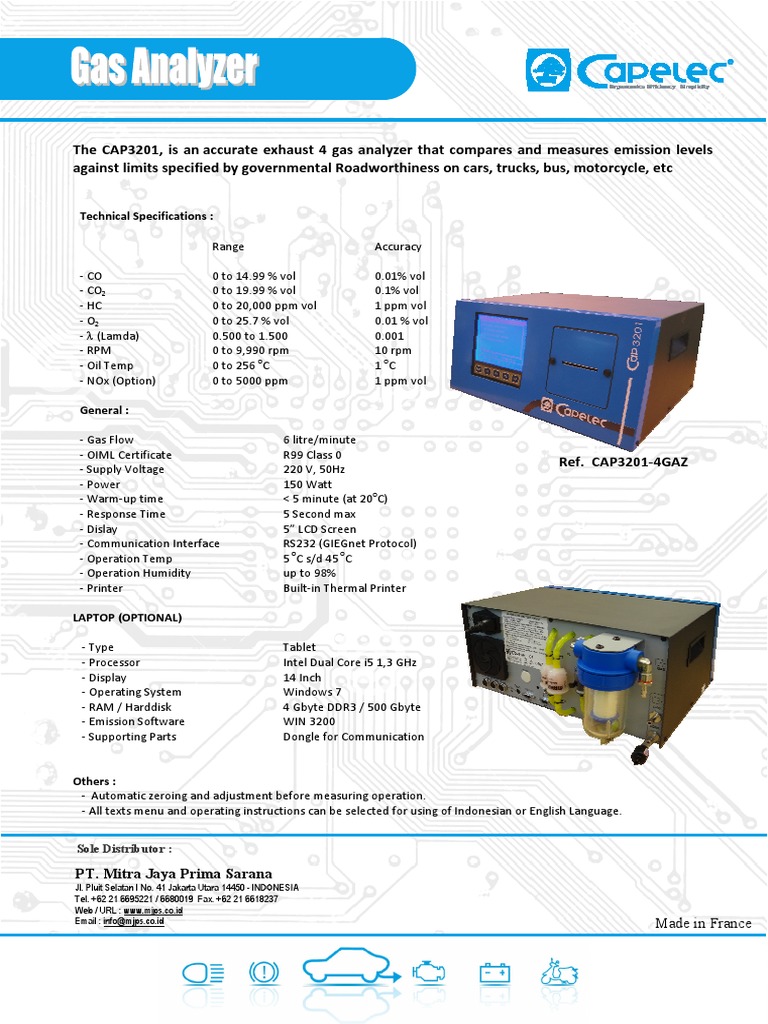 02 Gas Analyzer CAP3201-4GAZ | PDF | Computer Hardware | Office Equipment