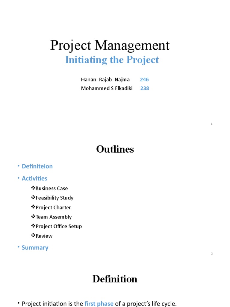 Project Initiation Phase | PDF | Feasibility Study | Project Management