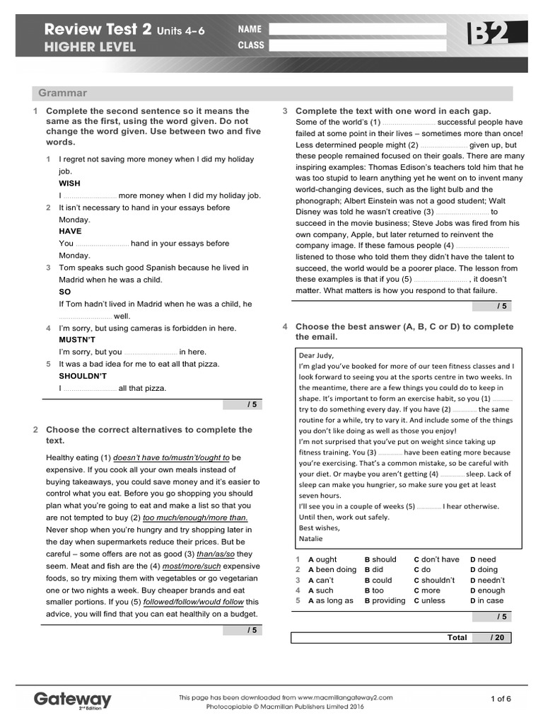 B2 Review Examples Pdf – Review B2 English Writing – OVNI