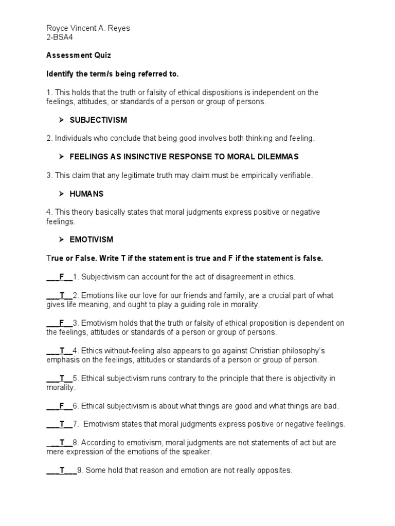 Module 3 Assessment Quiz | PDF | Truth | Reason