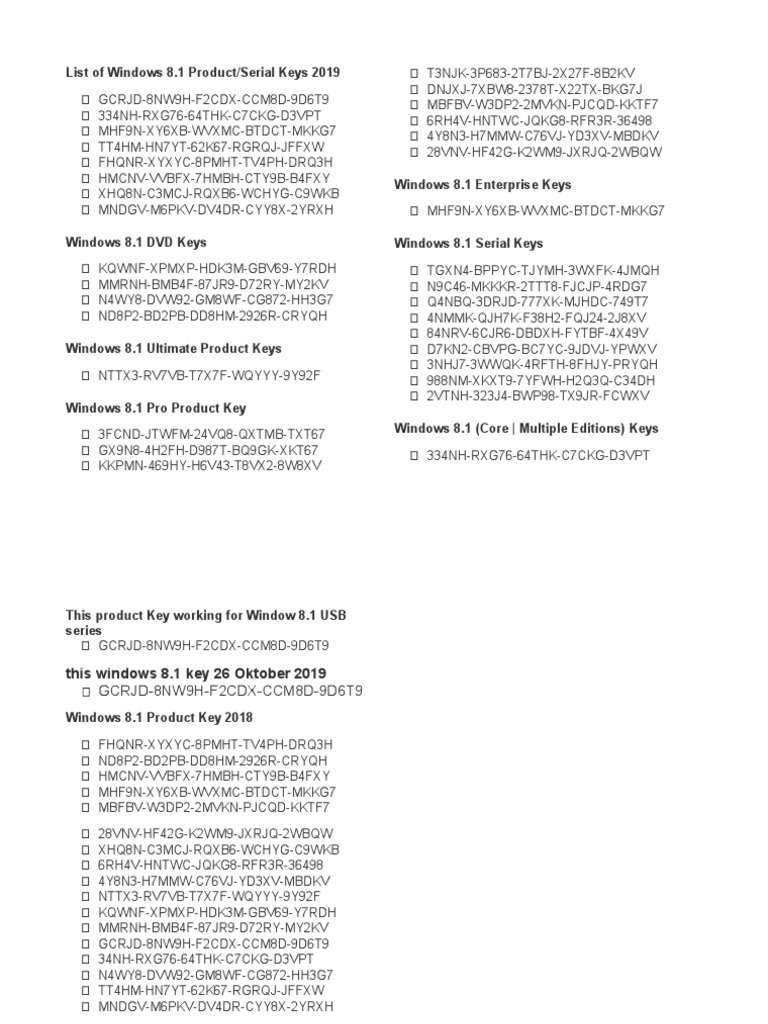 List of Windows 8.1 | PDF | Ibm Pc Compatibles | Windows Nt