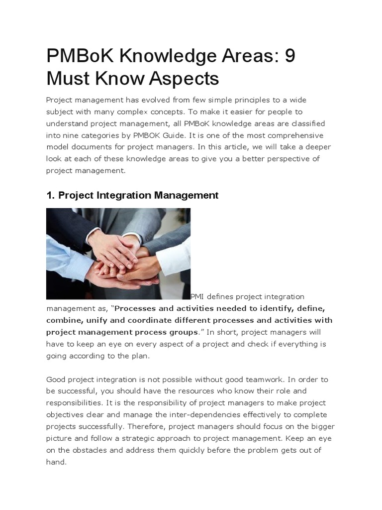 PMBoK Knowledge Areas | PDF | Project Management | Risk Management