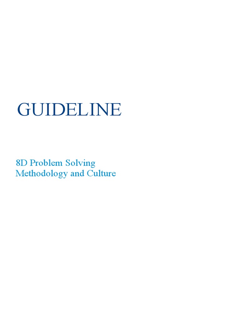 8D Trainer Guideline - 8D Problem Solving - V01 - 17 July 2014 | PDF ...