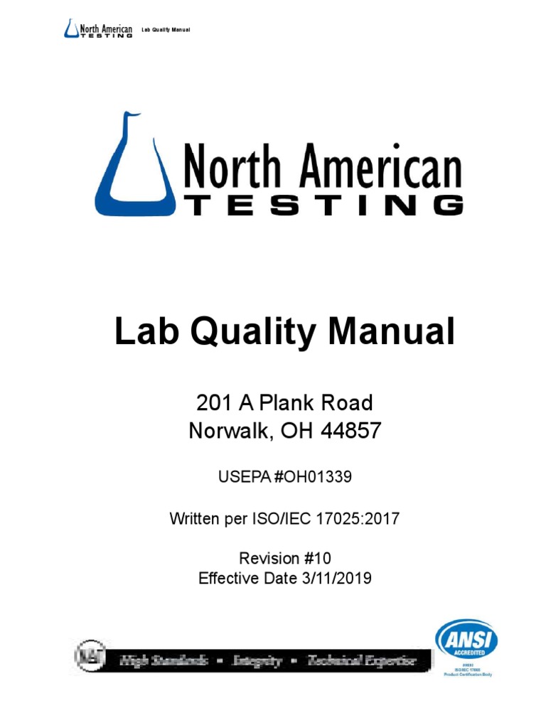 ISO/IEC 17025 Lab Quality Manual | PDF | Calibration | Laboratories