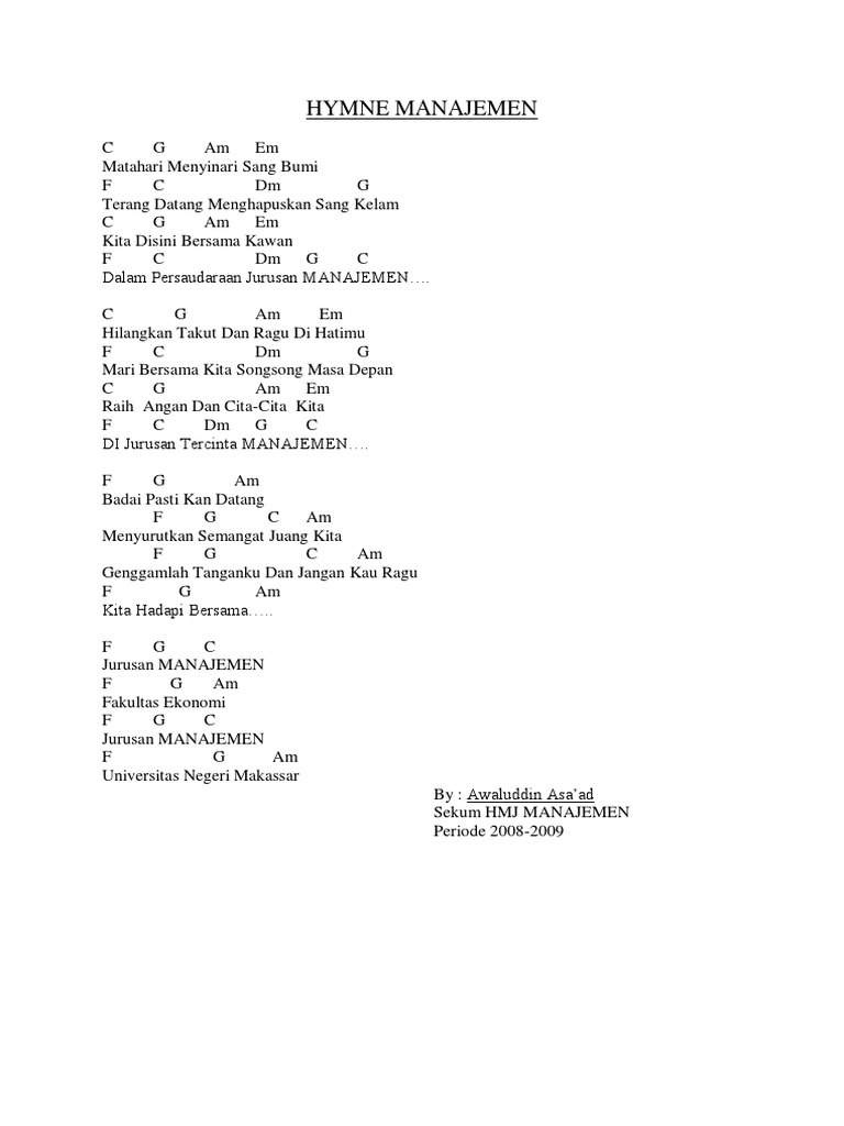 Hymne Manajemen | PDF