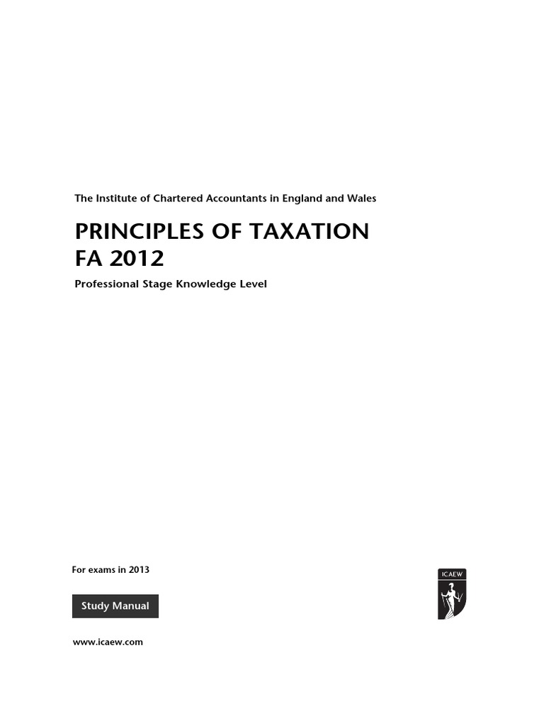 Principles of Taxation Study Manual 2013 PDF | PDF | Capital Gains Tax ...