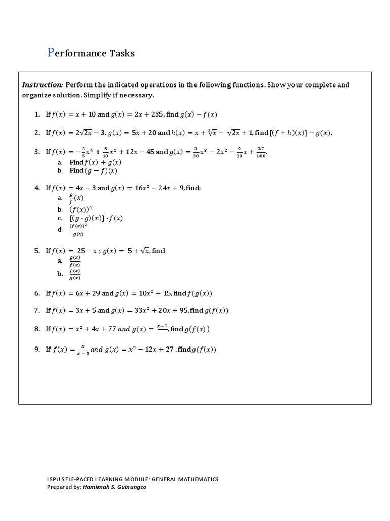 Gen Math - Module 2 - Activities | PDF | Cognition | Learning