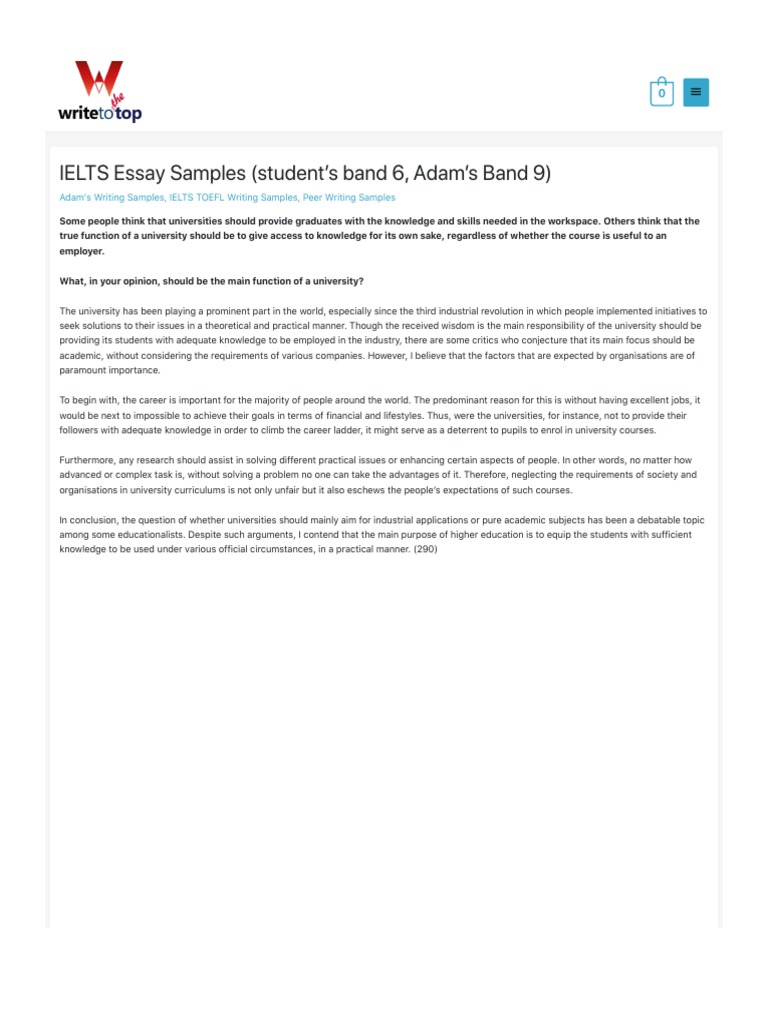 IELTS Essay Samples (Student's Band 6, Adam's Band 9) | Download Free ...