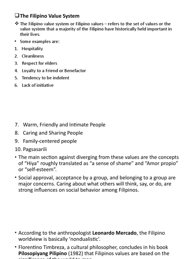 Lesson 7. THE FILIPINO VALUE SYSTEM | PDF | Philosophical Theories ...