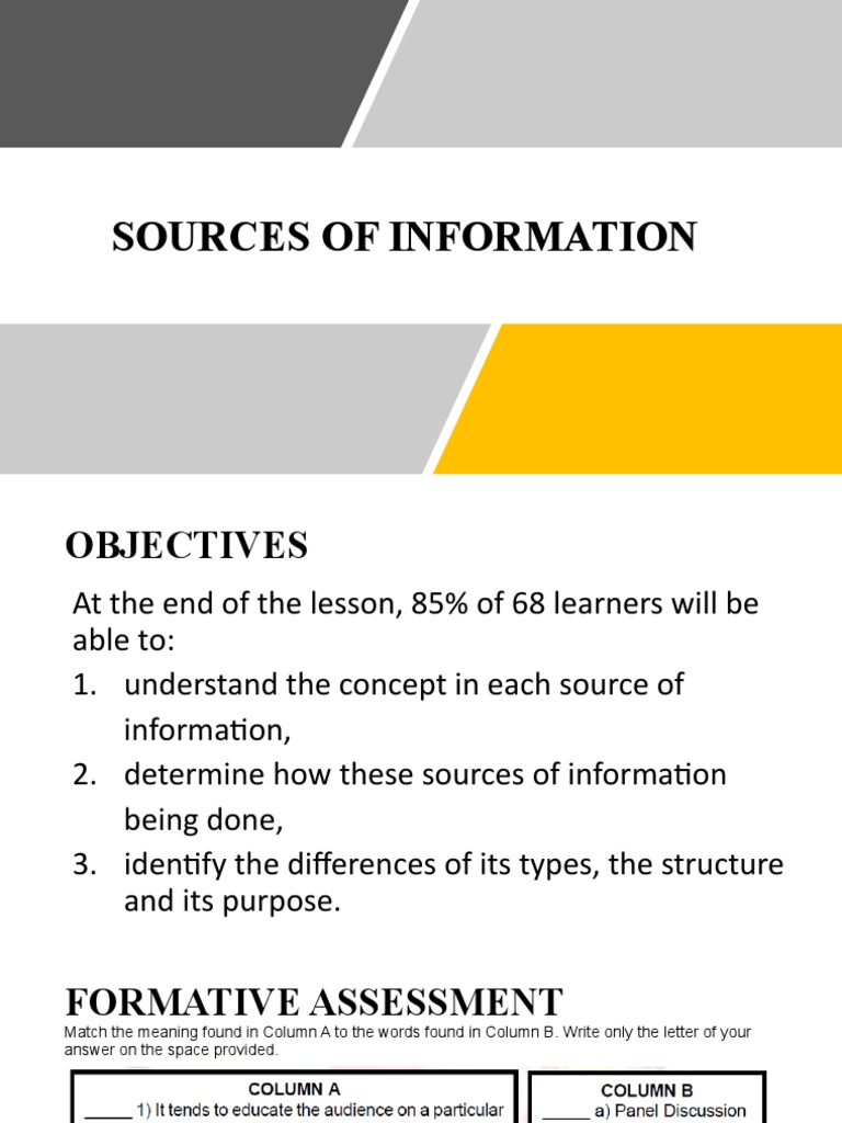 Sources of Information | PDF | Information | News
