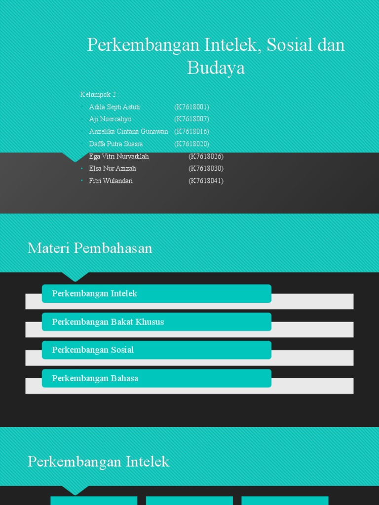 Perkembangan Intelek, Sosial Dan Budaya | PDF
