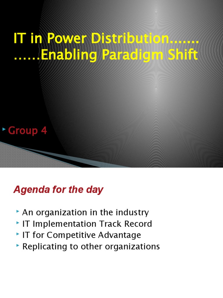 IT in Power Distribution | PDF | Business | Electrical Engineering