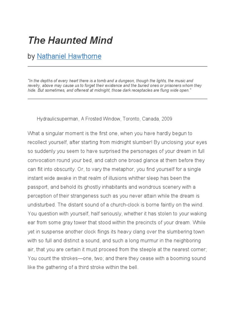 The Haunted Mind: Nathaniel Hawthorne | PDF | Sleep
