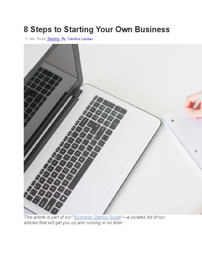 8 Steps To Starting Your Own Business | PDF | Corporations | Retail