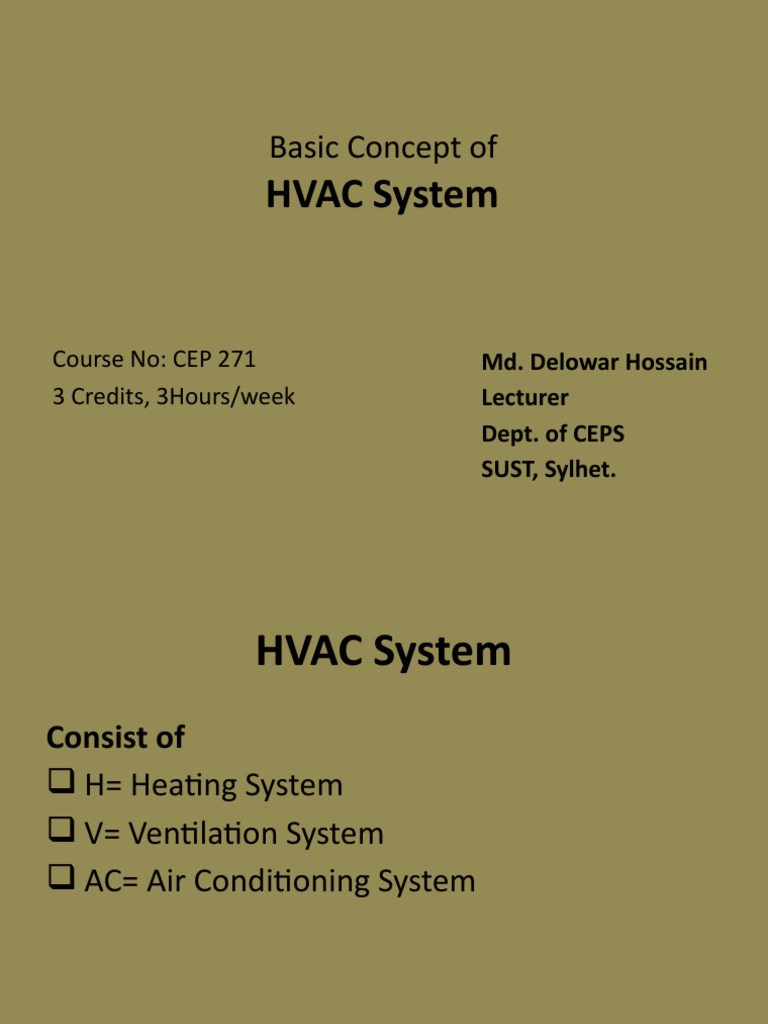 HVAC System: Basic Concept of | PDF