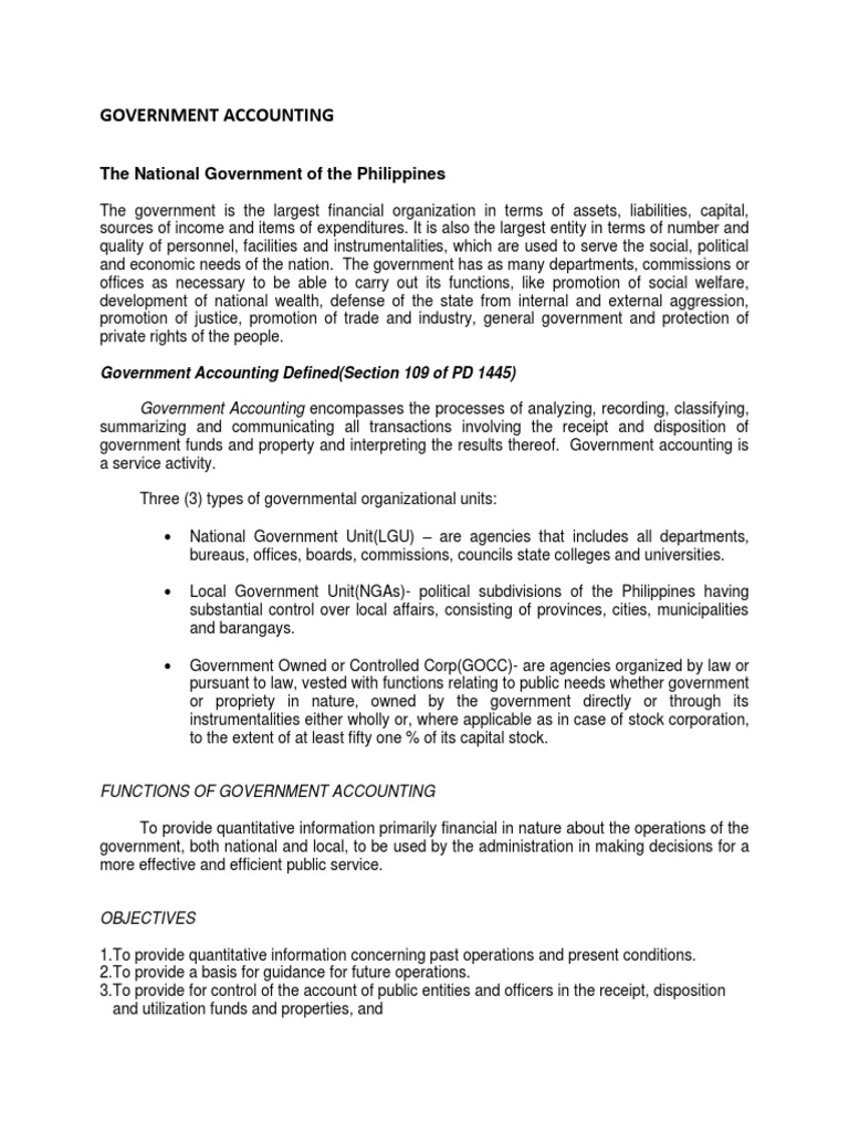 Government Accounting Handouts PDF | PDF | Budget | Debt