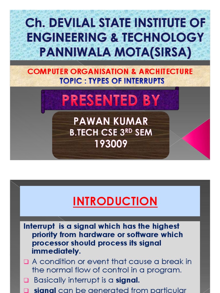 Types of Interrupts | PDF | Computer Hardware | Computer Program