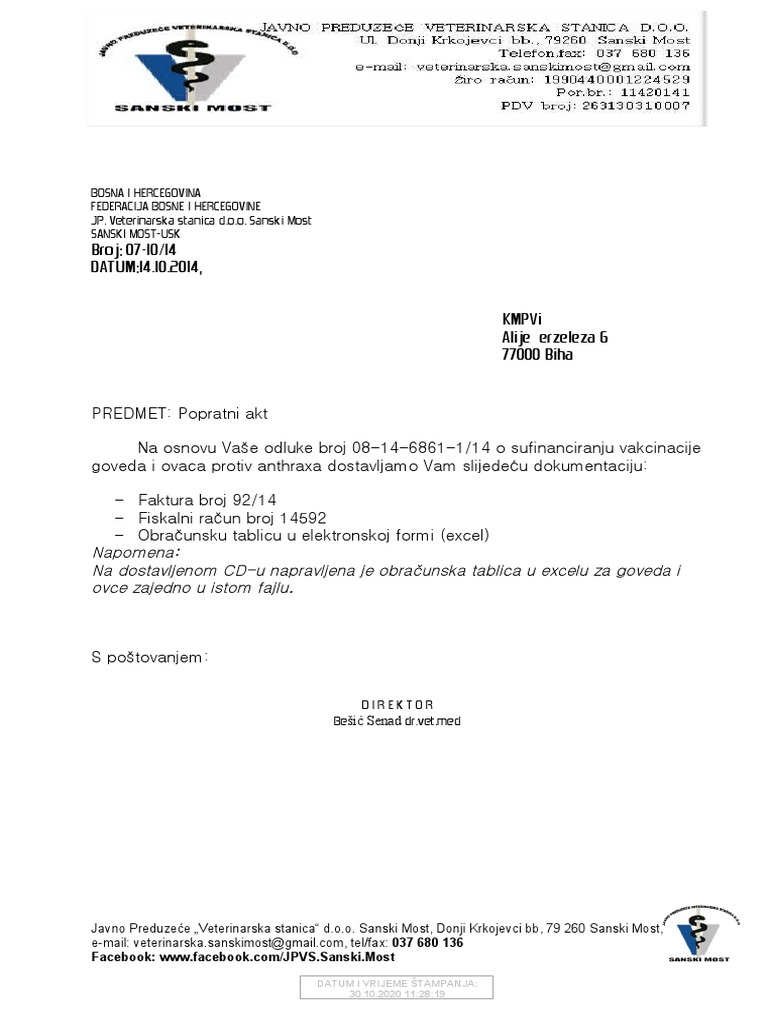Popratni Akt Kant Min | PDF