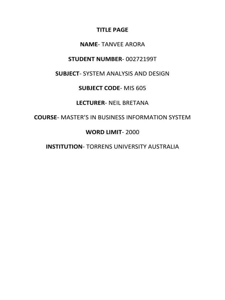 Mis605 - Arora - Tanvee - Assessment 1 | PDF | Use Case | User (Computing)