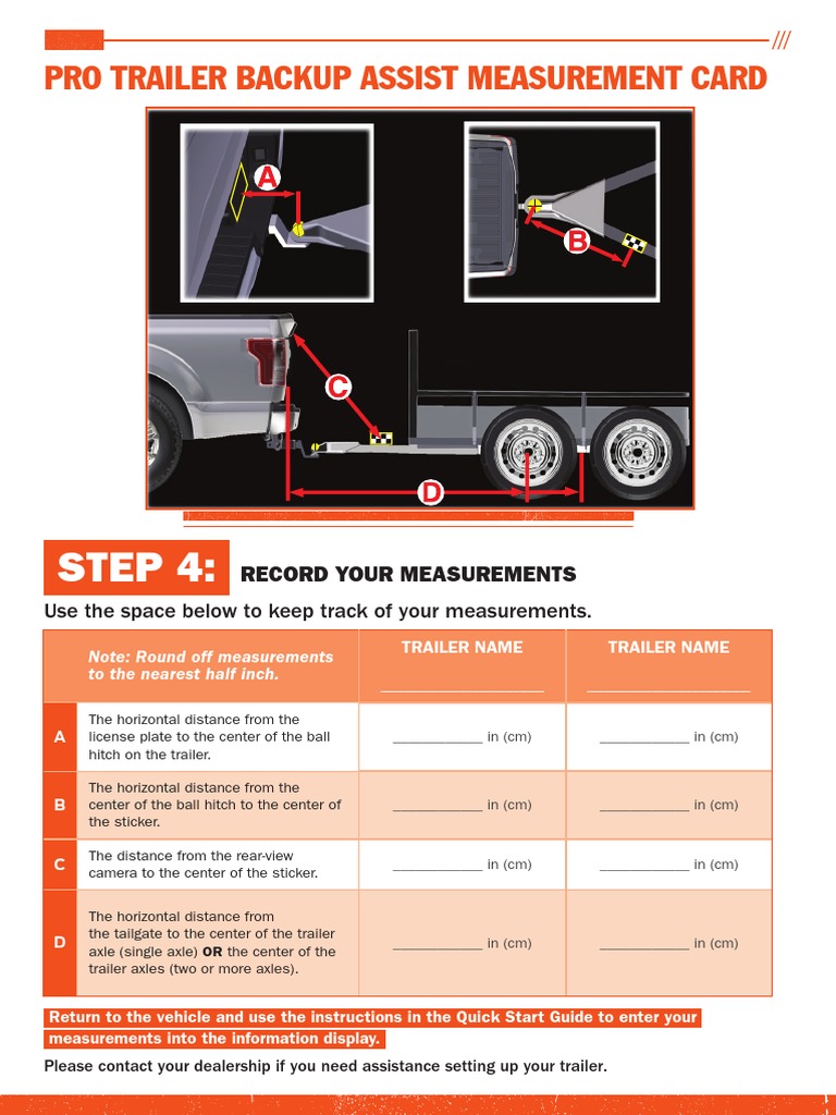 Step 4:: Pro Trailer Backup Assist Measurement Card | PDF