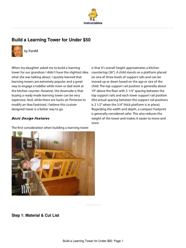Build a Budget Learning Tower | PDF | Wood | Woodworking