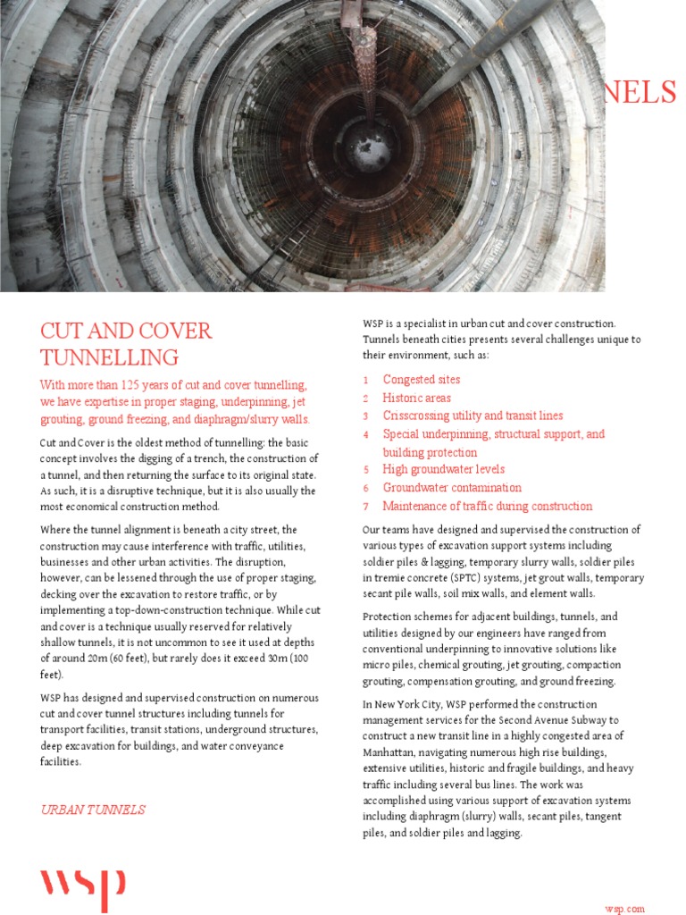 Tunnels: Cut and Cover Tunnelling | PDF | Deep Foundation | Tunnel