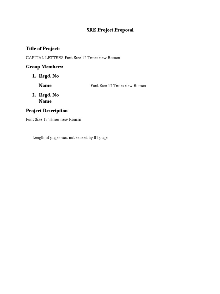 SRE Project Proposal Format | PDF
