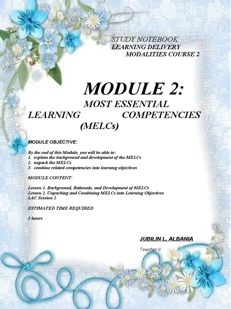 Most Essential Learning Competencies (Melcs) : Study Notebook | PDF | Curriculum | Learning
