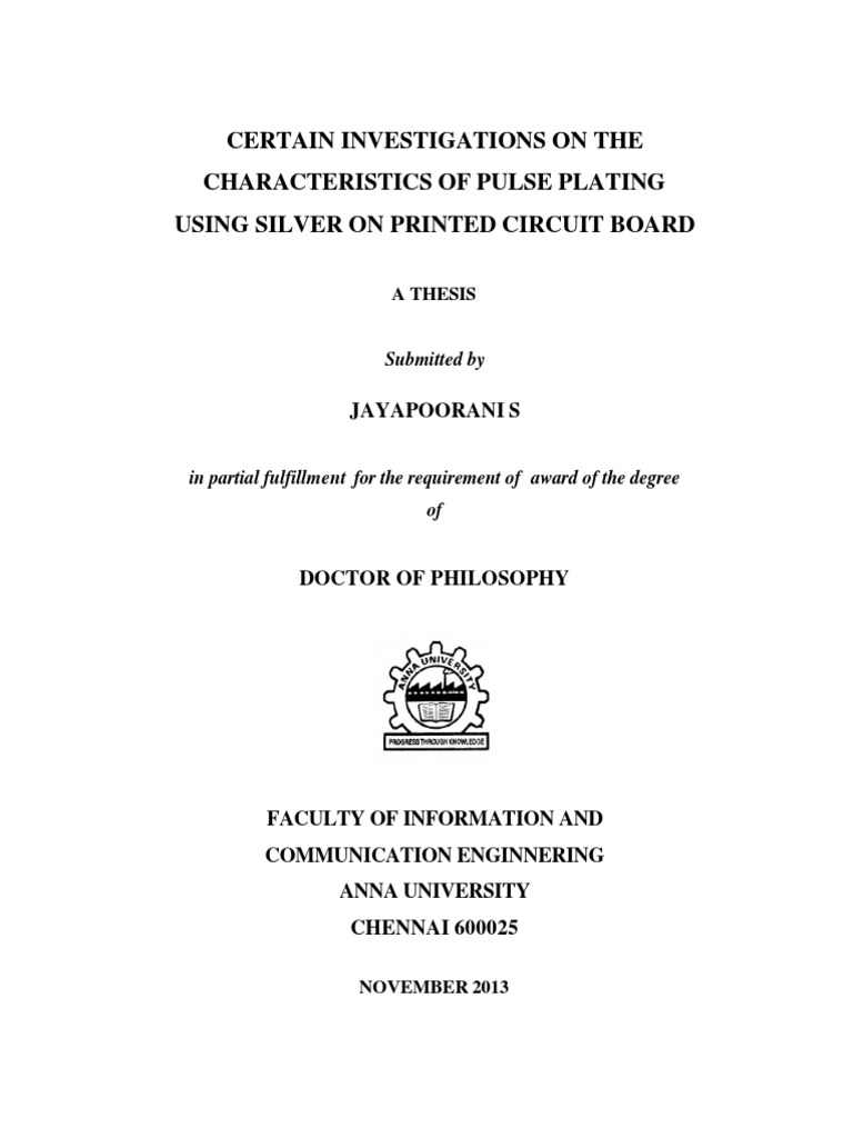 Certain Investigations On The Characteristics of Pulse Plating Using ...