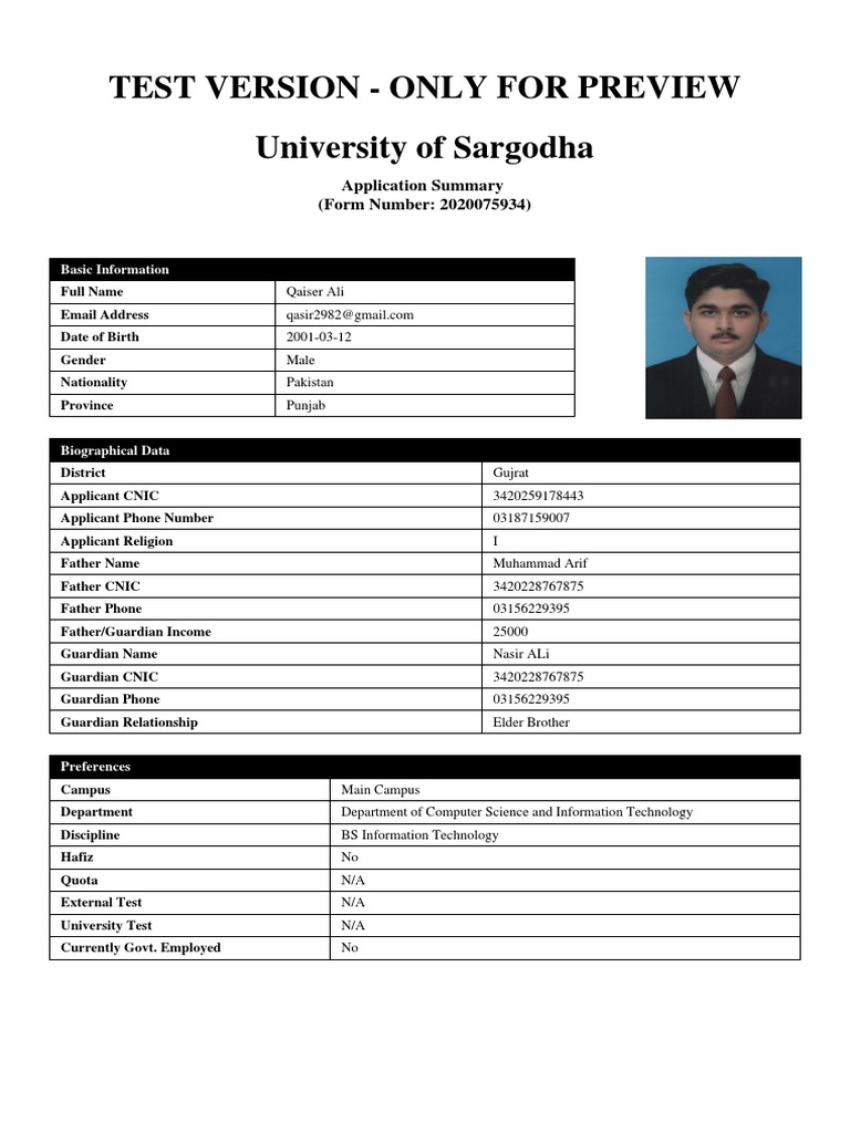 University Application Summary | PDF | Learning