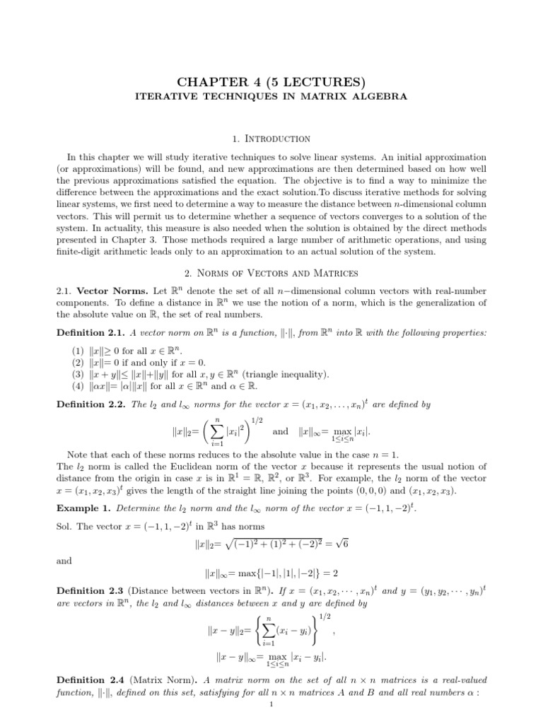 Iterative Matrix Techniques for Solving Linear Systems | PDF | Eigenvalues And Eigenvectors ...