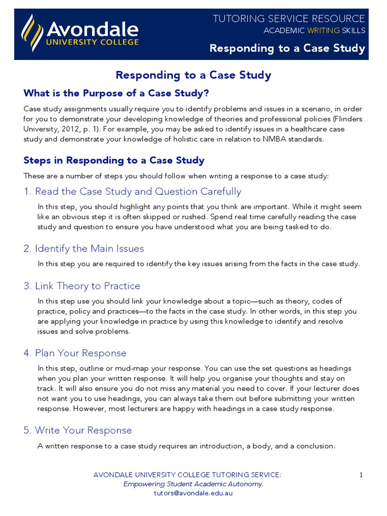 Responding To A Case Study | PDF | Question | Thesis