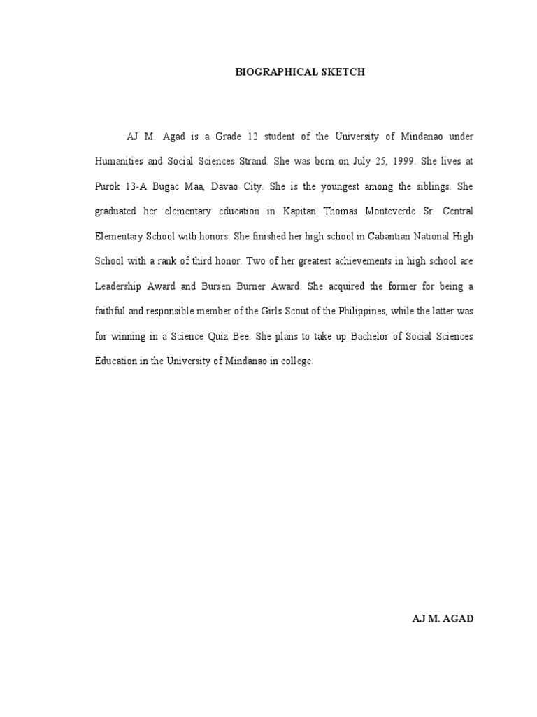 Biographical Sketch | PDF | Educational Stages | Learning