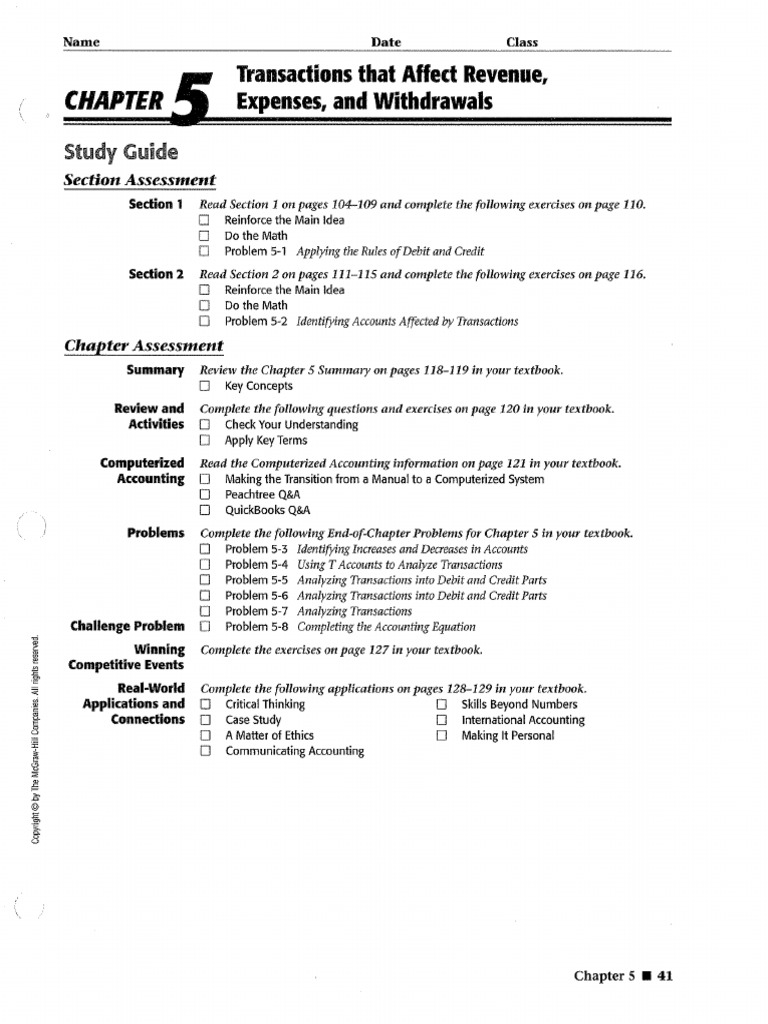 Chapter 5 - Worksheets | PDF