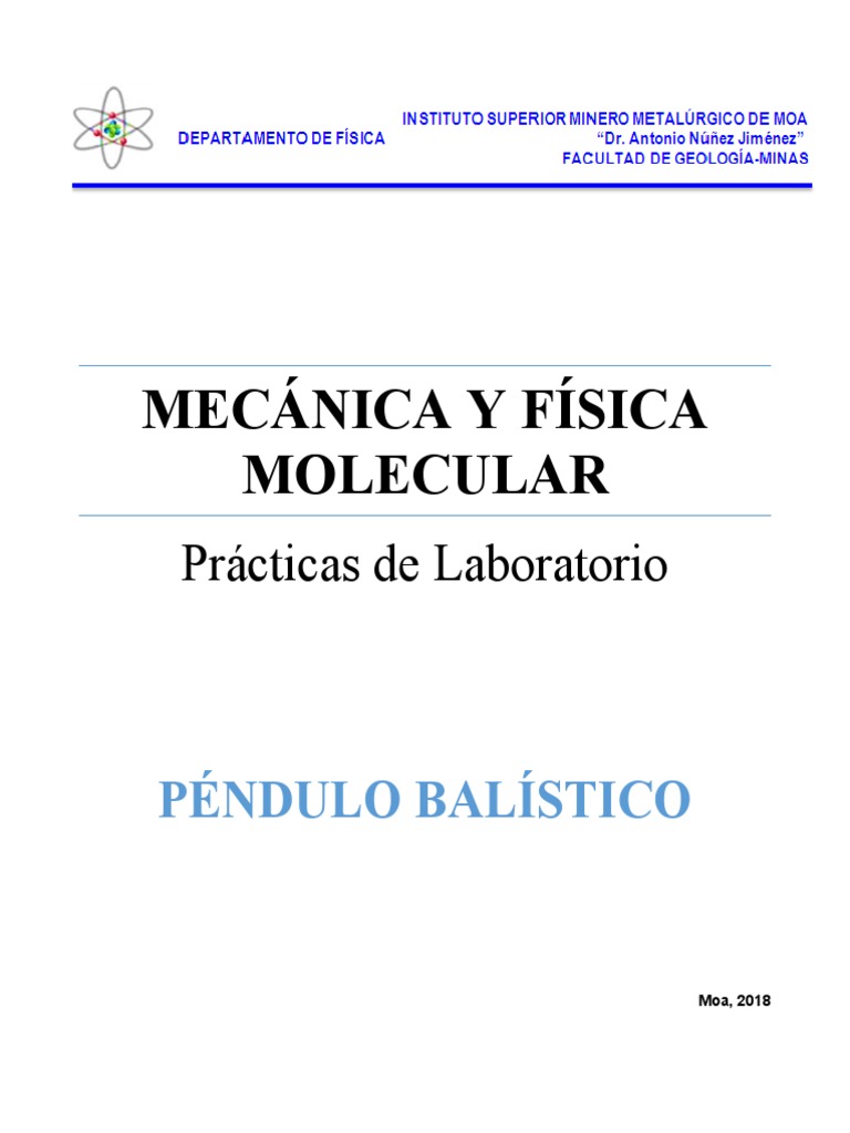 Estudio del Péndulo Balístico en Laboratorio | PDF | Péndulo | Masa