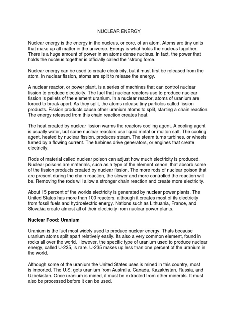 Nuclear Energy | PDF | Nuclear Reactor | Nuclear Power
