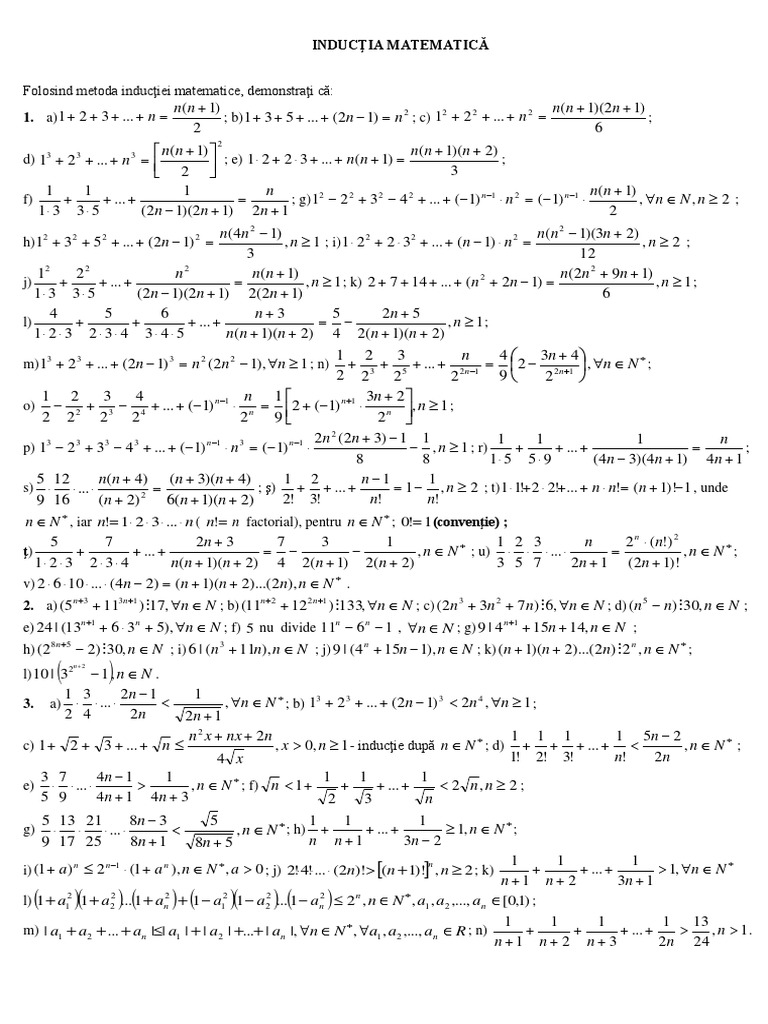 Inductie Matematica | PDF