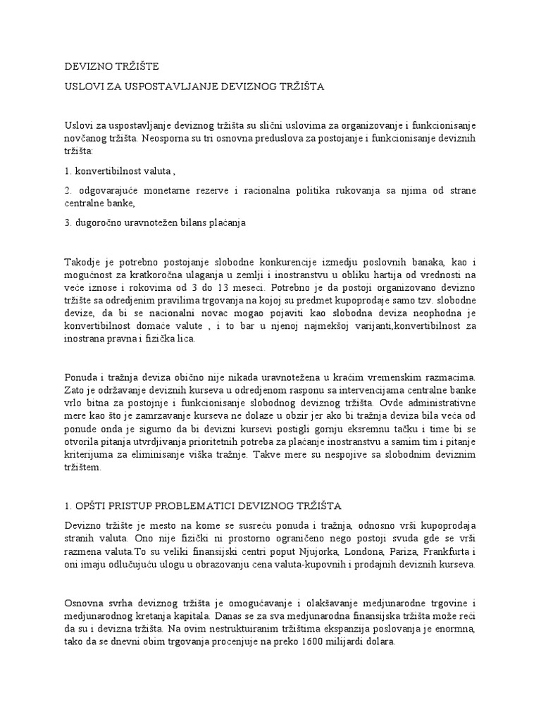 Devizno Tržište | PDF